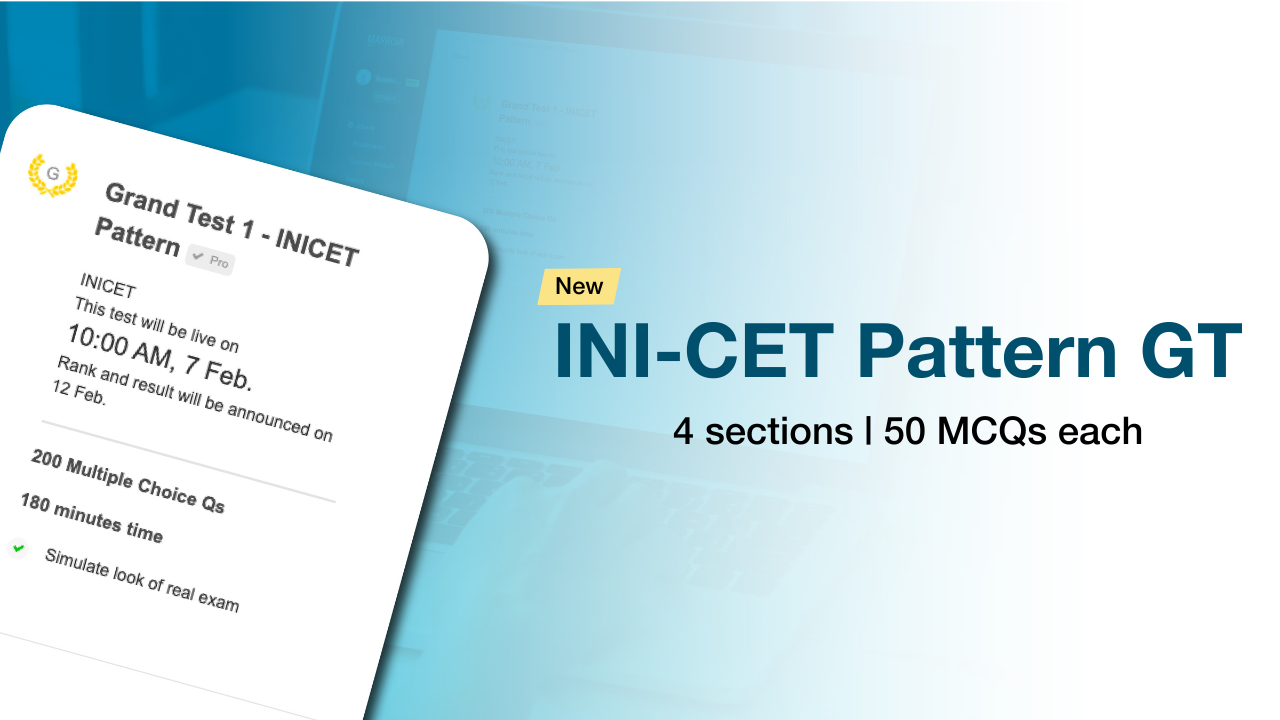 New Pattern INI-CET GTs - Points to note - Marrow